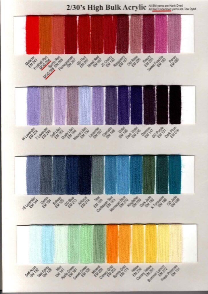 Jacquard Scarves colour shade chart jacquard scarves